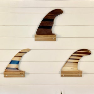 Teak Surfboard Fin Display Rack for Single Fin - Wall Mounted - Etsy