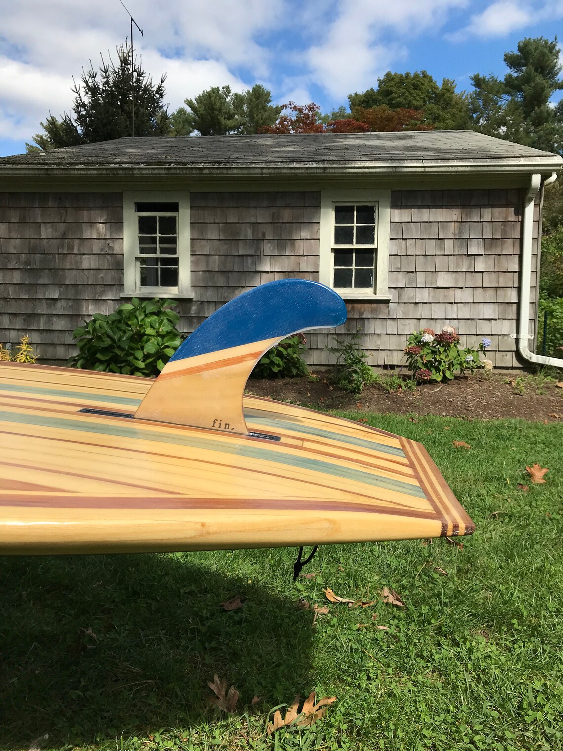 Wood Surfboard Fin ol Blue - Etsy
