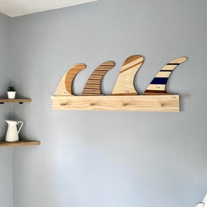 Coat Rack and Surfboard Fin Display Rack - 4 Fin Wall Mount - Etsy