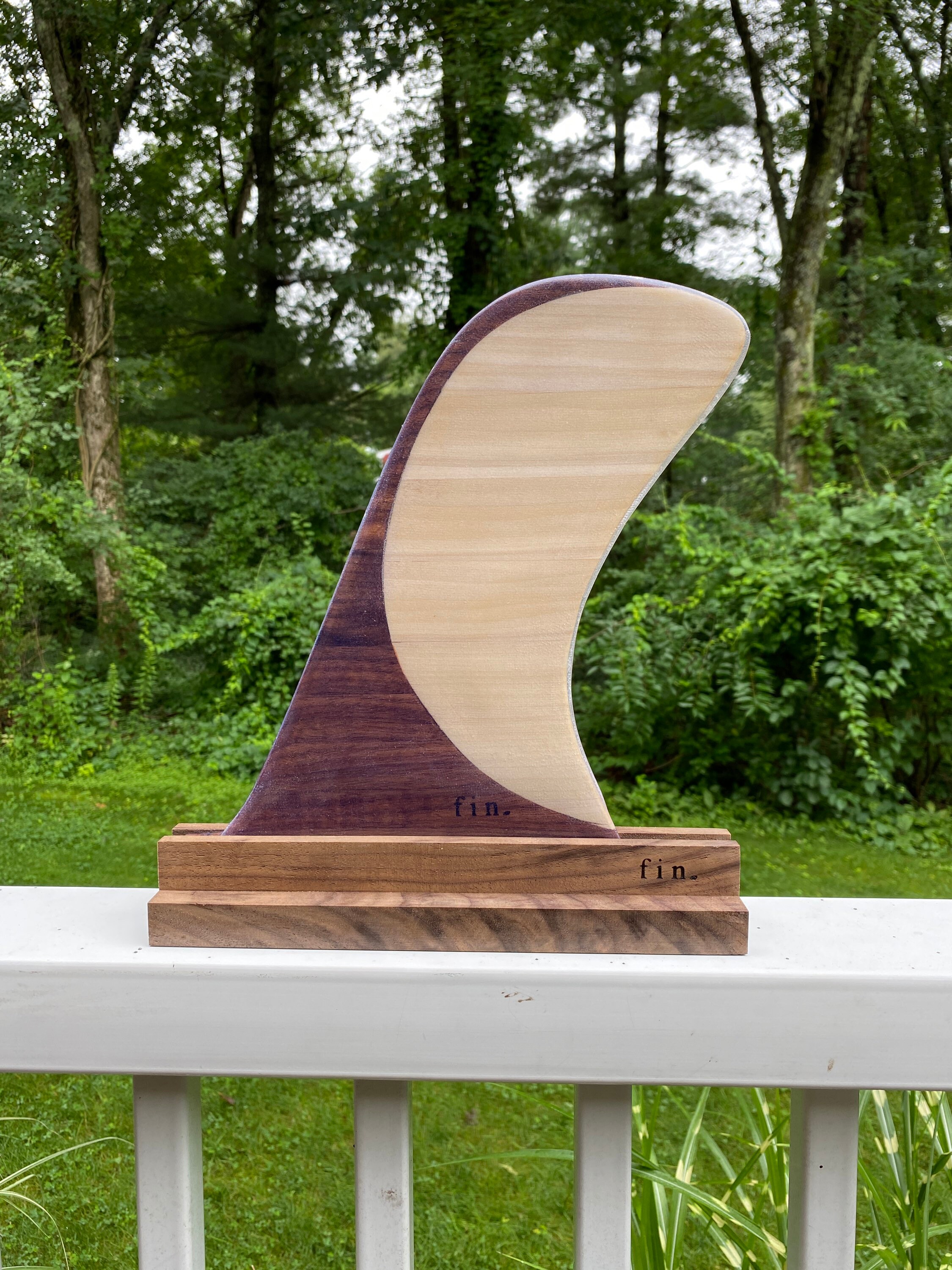 Premium Surfboard Fin Display Stand Walnut With Wide Base | Etsy