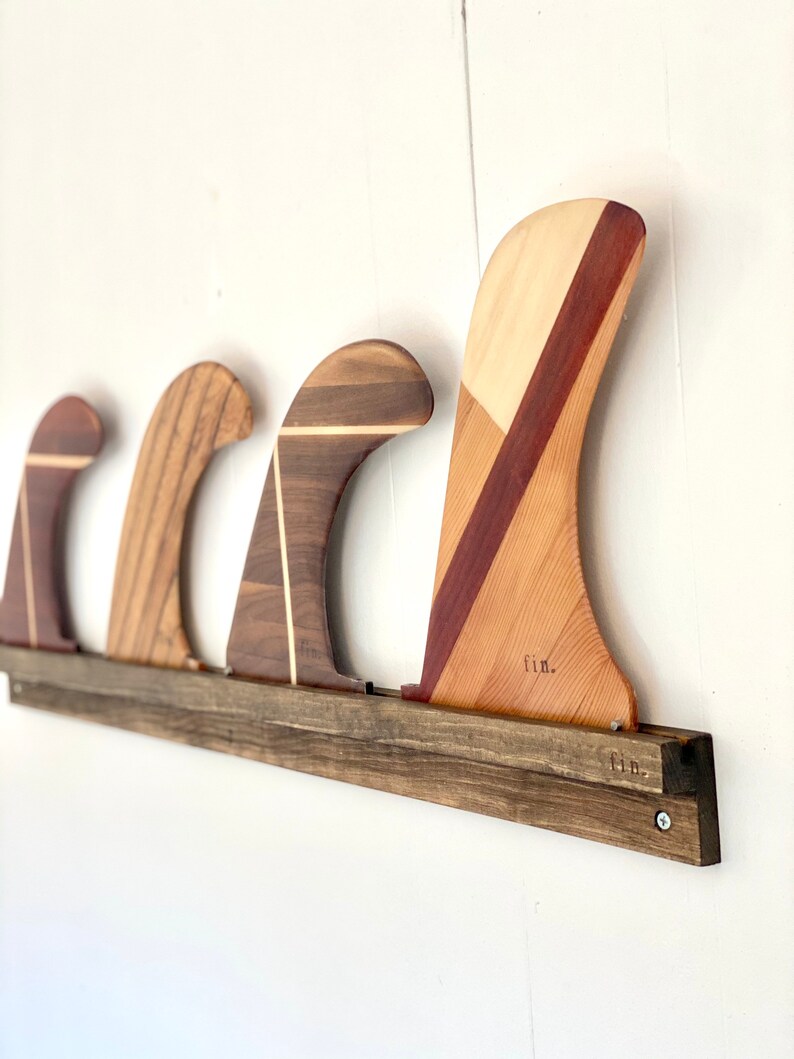 Surfboard Fin Display Rack for 4 Fins - Wall Mounted - Etsy