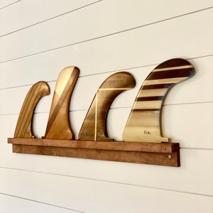 Surfboard Fin Display Rack - 4 Fin Wall Mount - Etsy