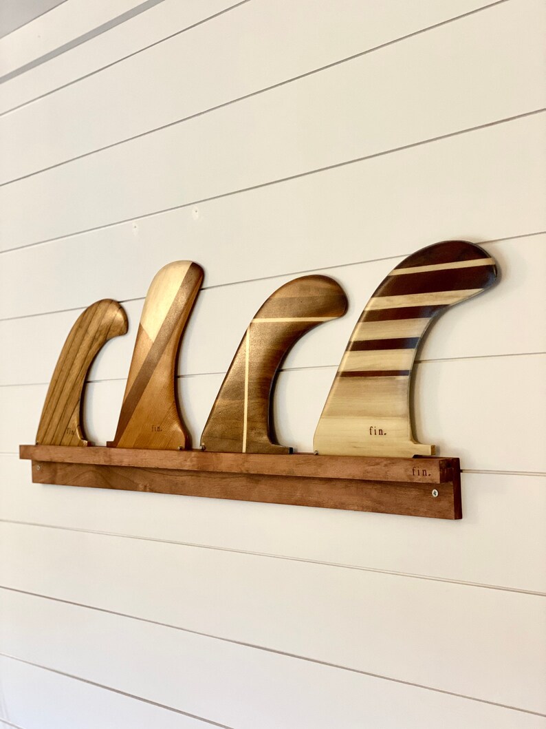 Surfboard Fin Display Rack for 4 Fins - Wall Mounted - Etsy