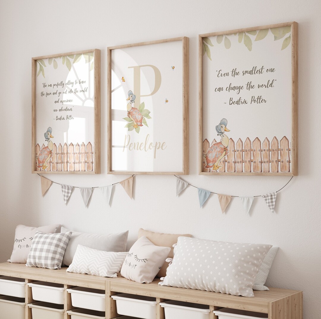 Classic Girl Nursery Print Set Custom Baby Nursery Art Personalized ...
