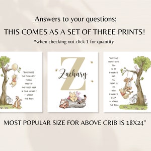 Classic Winnie the Pooh Nursery Art Set of 3 Pooh Name Sign Pooh ...