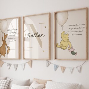 Classic Pooh Nursery Art Prints Custom Baby Boy Letter Sign ...