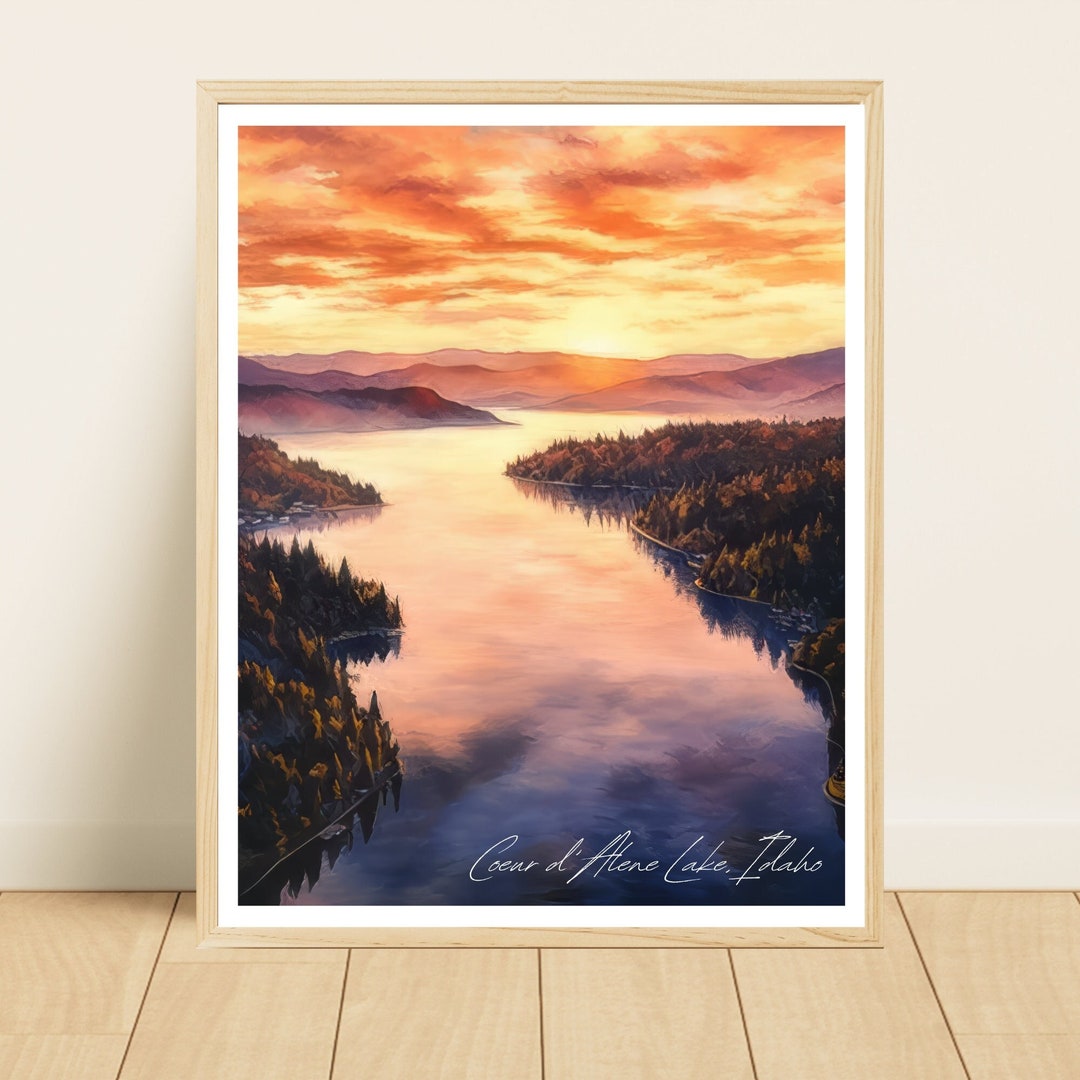 Coeur D'alene Lake Idaho Art Digital Print Cda North Idaho - Etsy UK