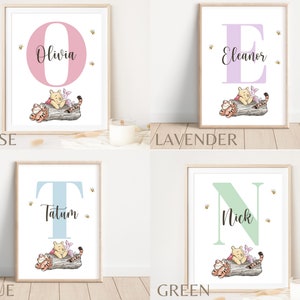 Set of 3 Classic Winnie the Pooh Personalized Name Print Pooh Nursery ...