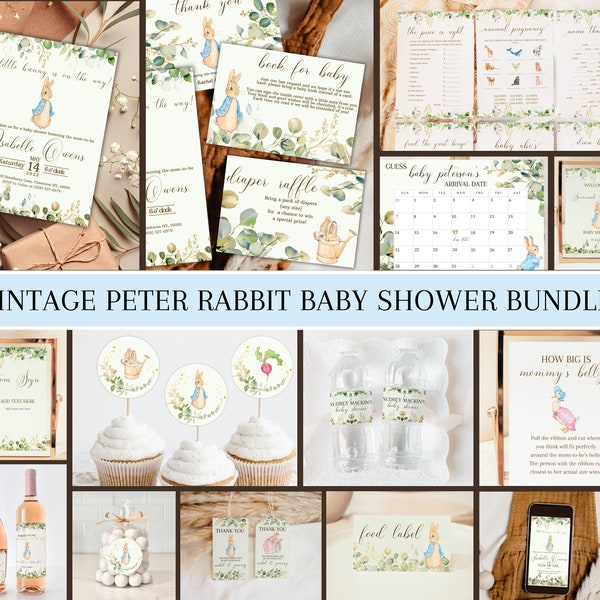 Peter Rabbit Baby Shower Bundle - Etsy