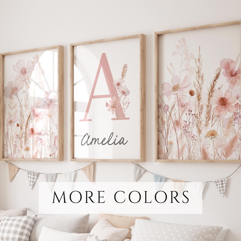 Custom Floral Nursery Art - Etsy