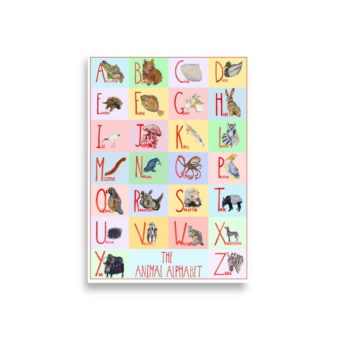 Animal Alphabet Poster - the Pastel One - Etsy