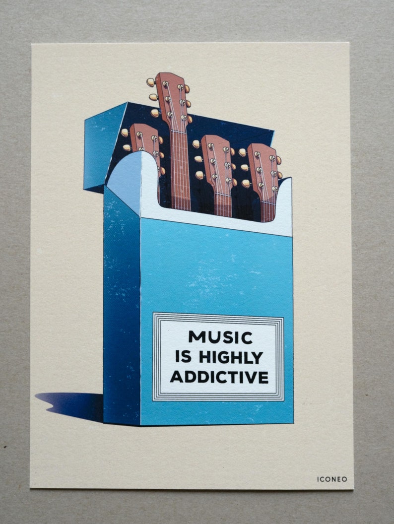 Music is Highly Addictive / BY ICONEO / Piano Keys / Poster - Etsy UK