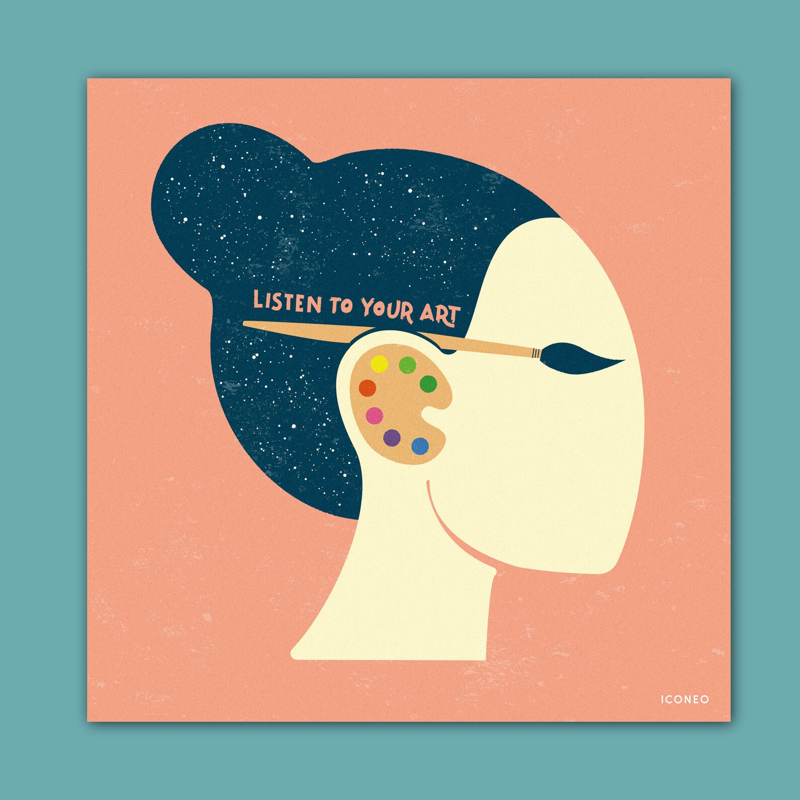 Listen to Your Art / Creative Art Poster Card BY ICONEO. for | Etsy