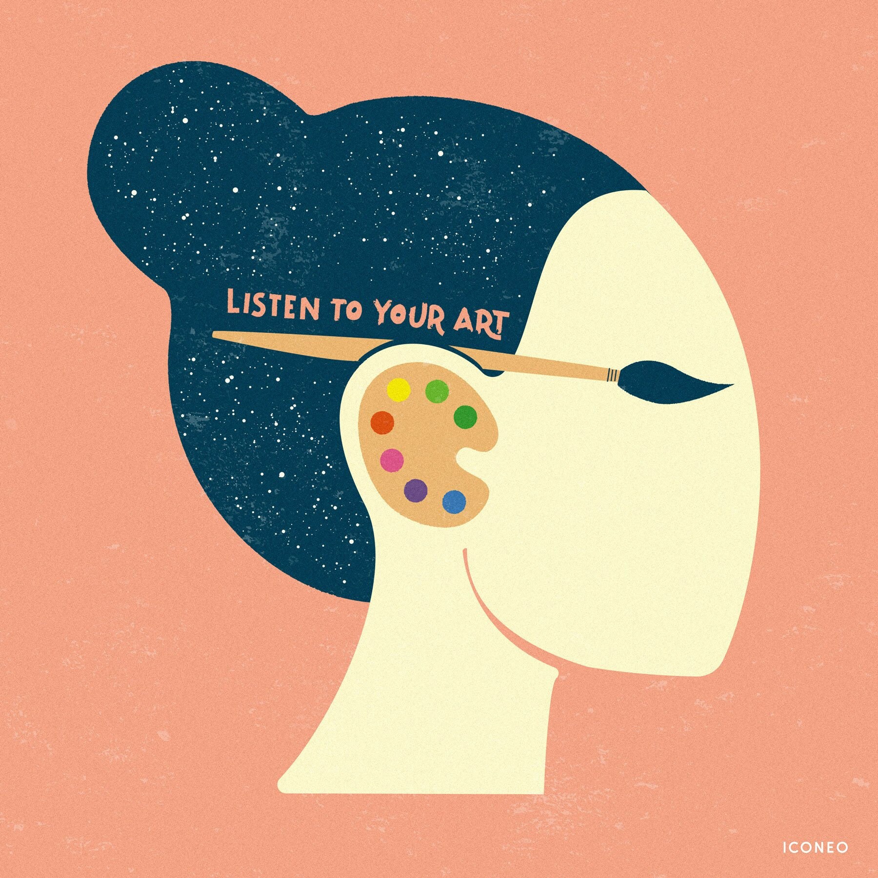 Listen to Your Art / Creative Art Poster Card BY ICONEO. for | Etsy