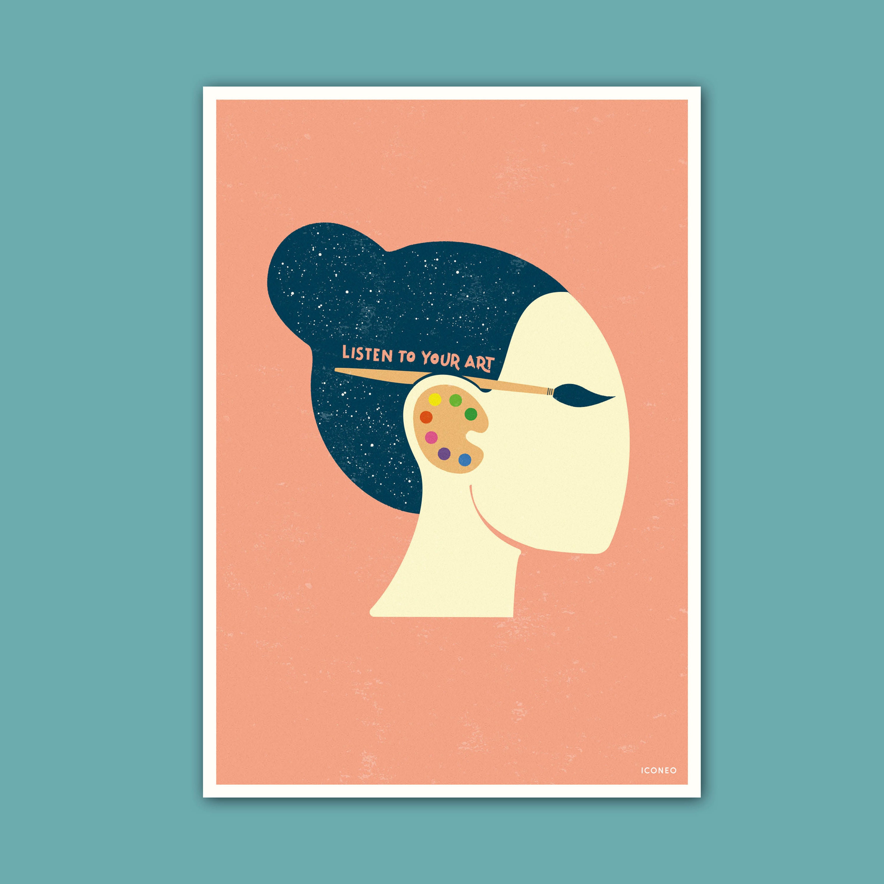 Listen to Your Art / Creative Art Poster Card BY ICONEO. for | Etsy