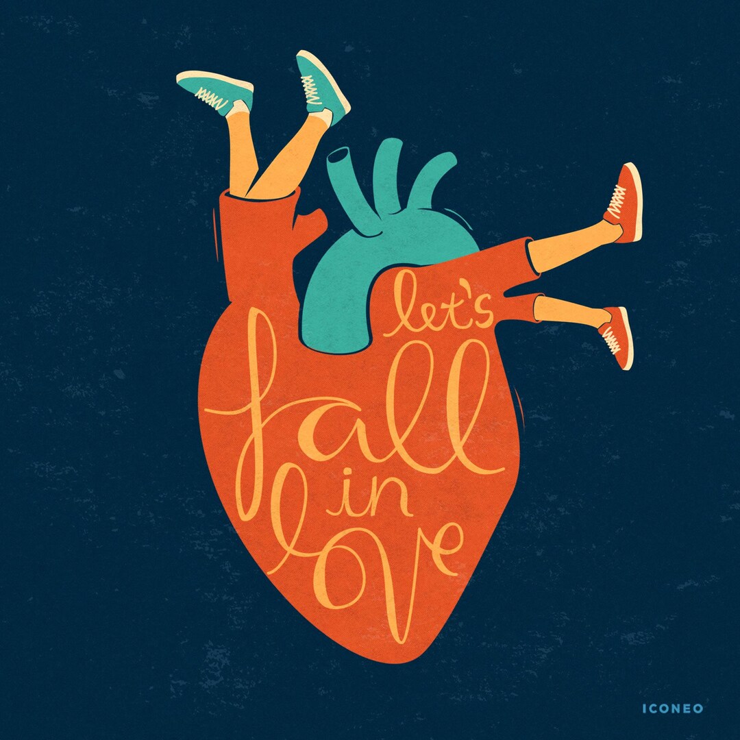Let's Fall in Love / Card / Poster BY ICONEO - Etsy