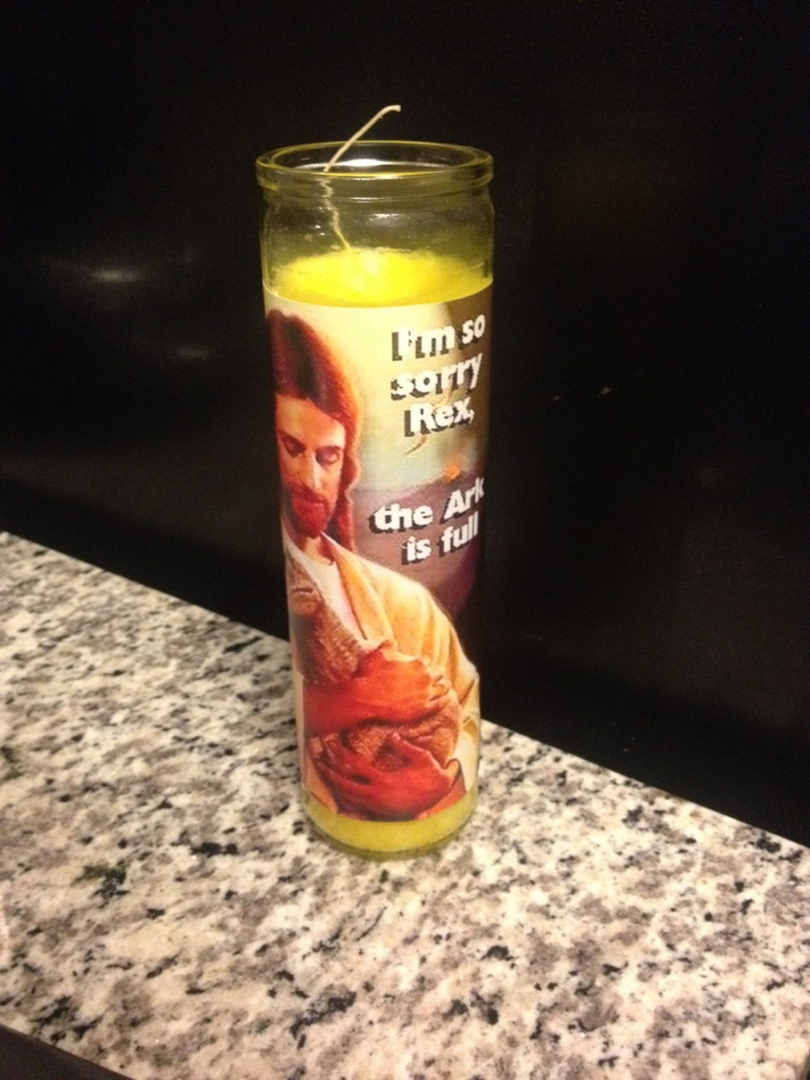 Jesus and Rex Funny Prayer Candle, Noahs Ark Prayer Candle, Funny ...