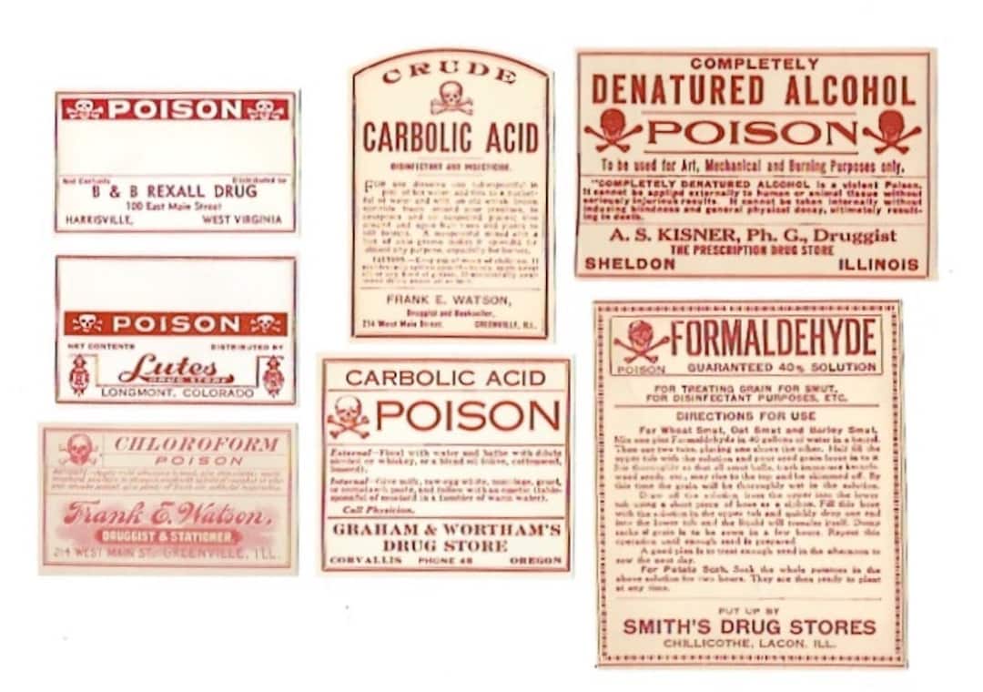 Downloadable Vintage Poison Labels Scanned From Originals - Etsy