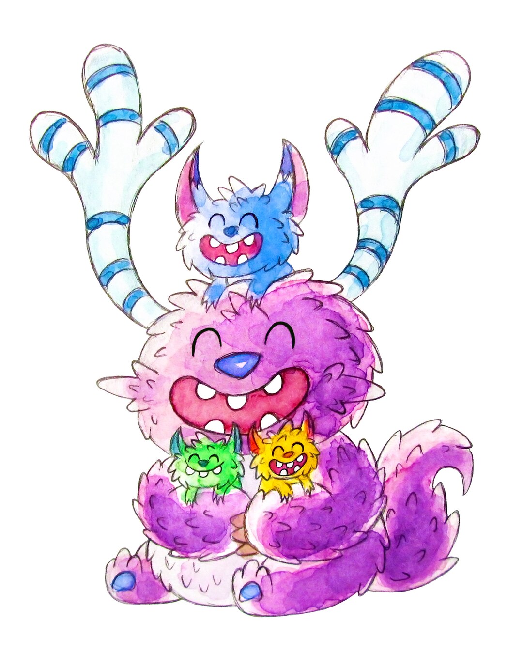 Hugging Monsters 8x10 Print - Etsy