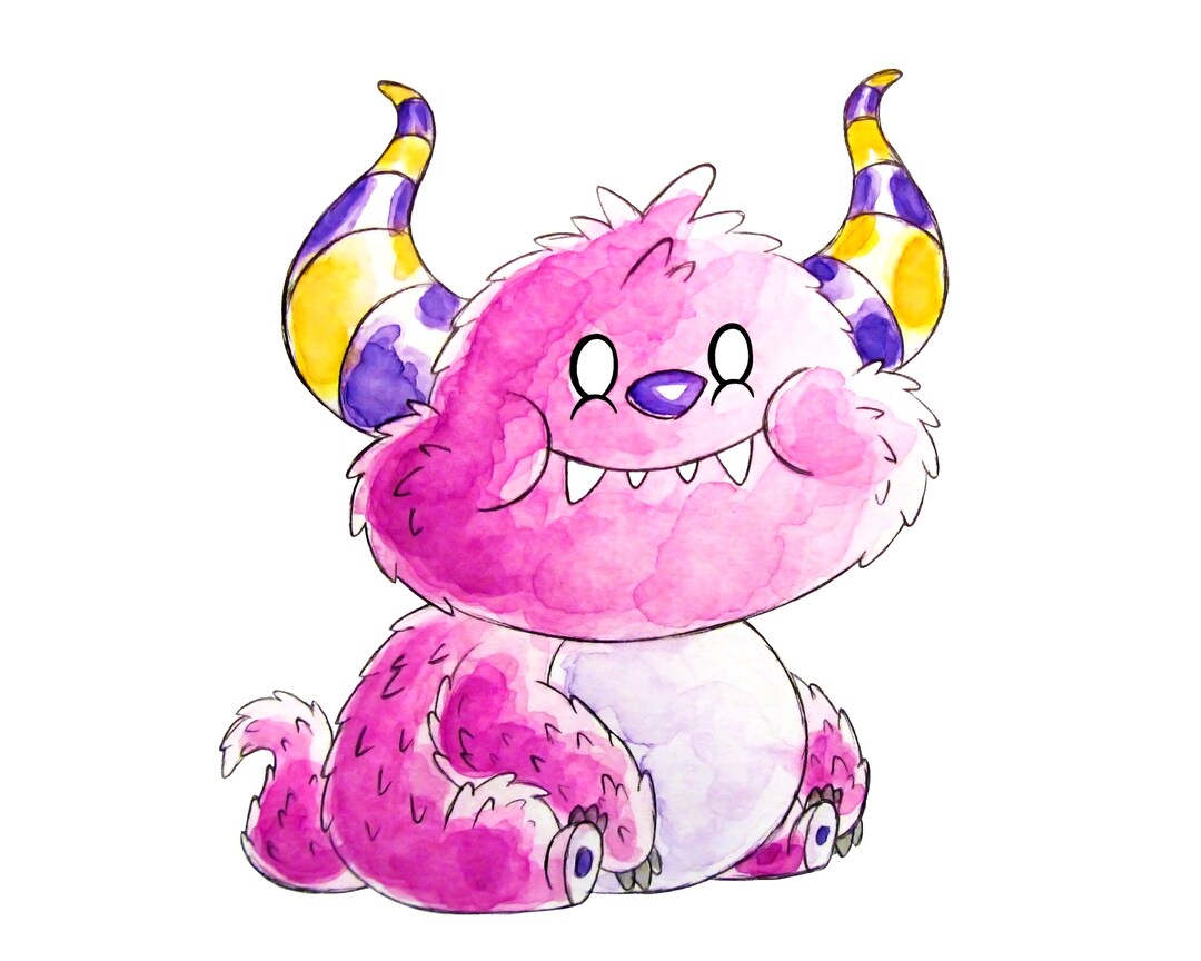 Pink Derpy Monster 8x10 Print - Etsy
