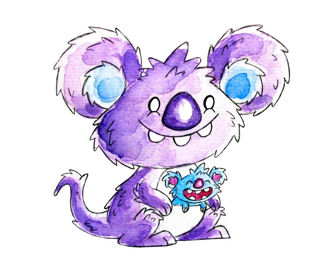 Koala Kangaroo Monster 8x10 Impresión - Etsy España