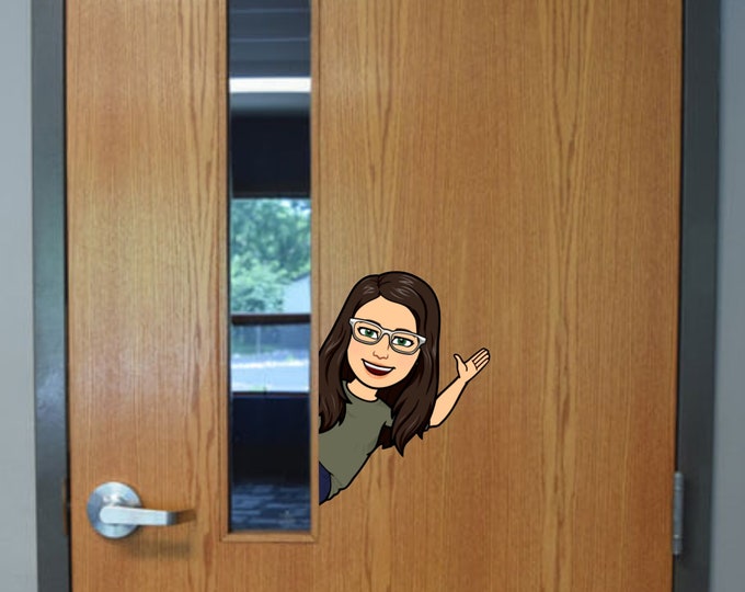 Personalised Teacher Bitmoji Decal - Classroom Decor for Doors, Windows ...