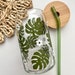 Monstera and Daisy Glass Cup / Iced Coffee Glass / Plants - Etsy