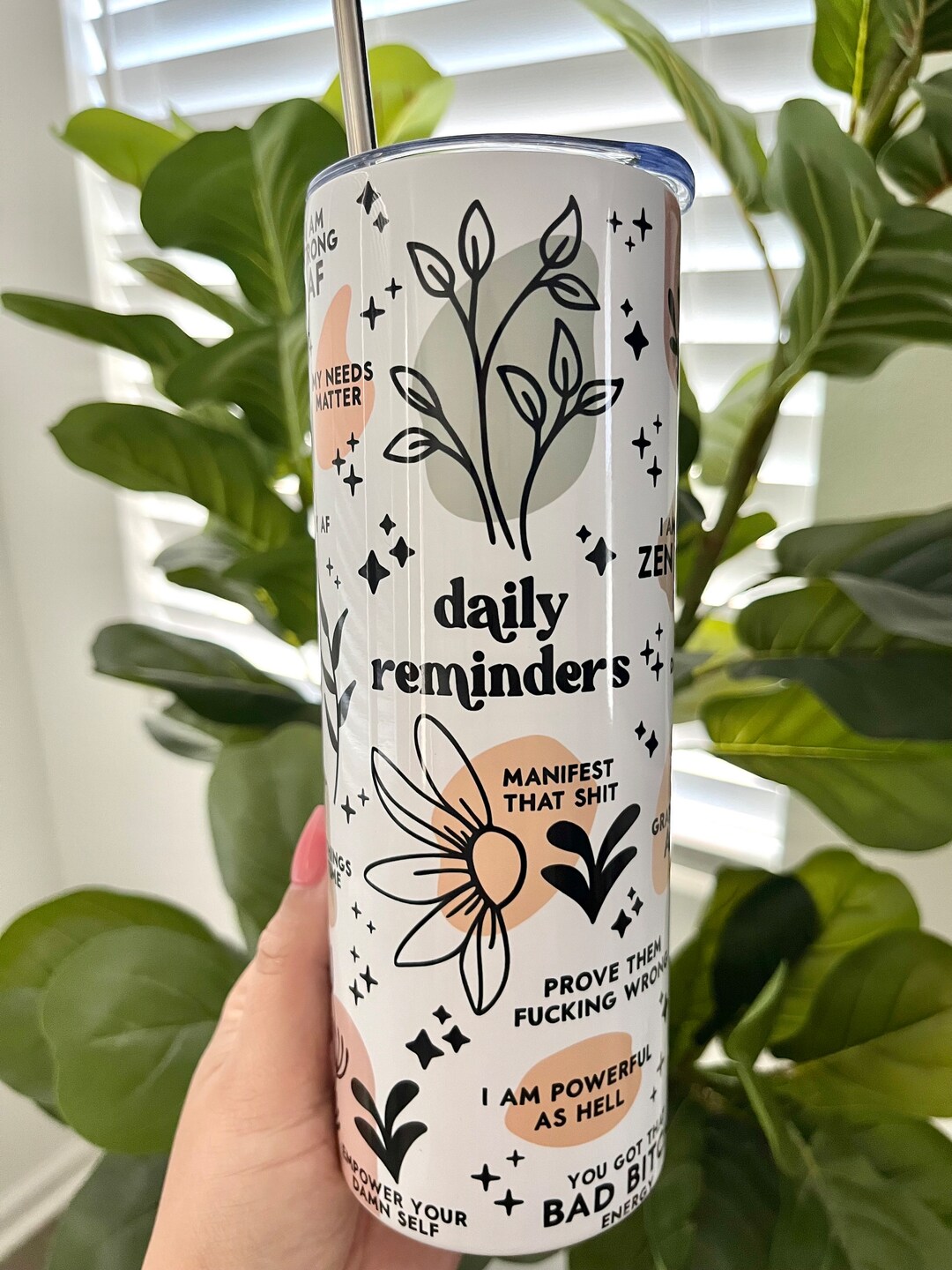 Daily Reminders Tumbler / Tumbler Cup / Gifts for Her / Affirmations ...