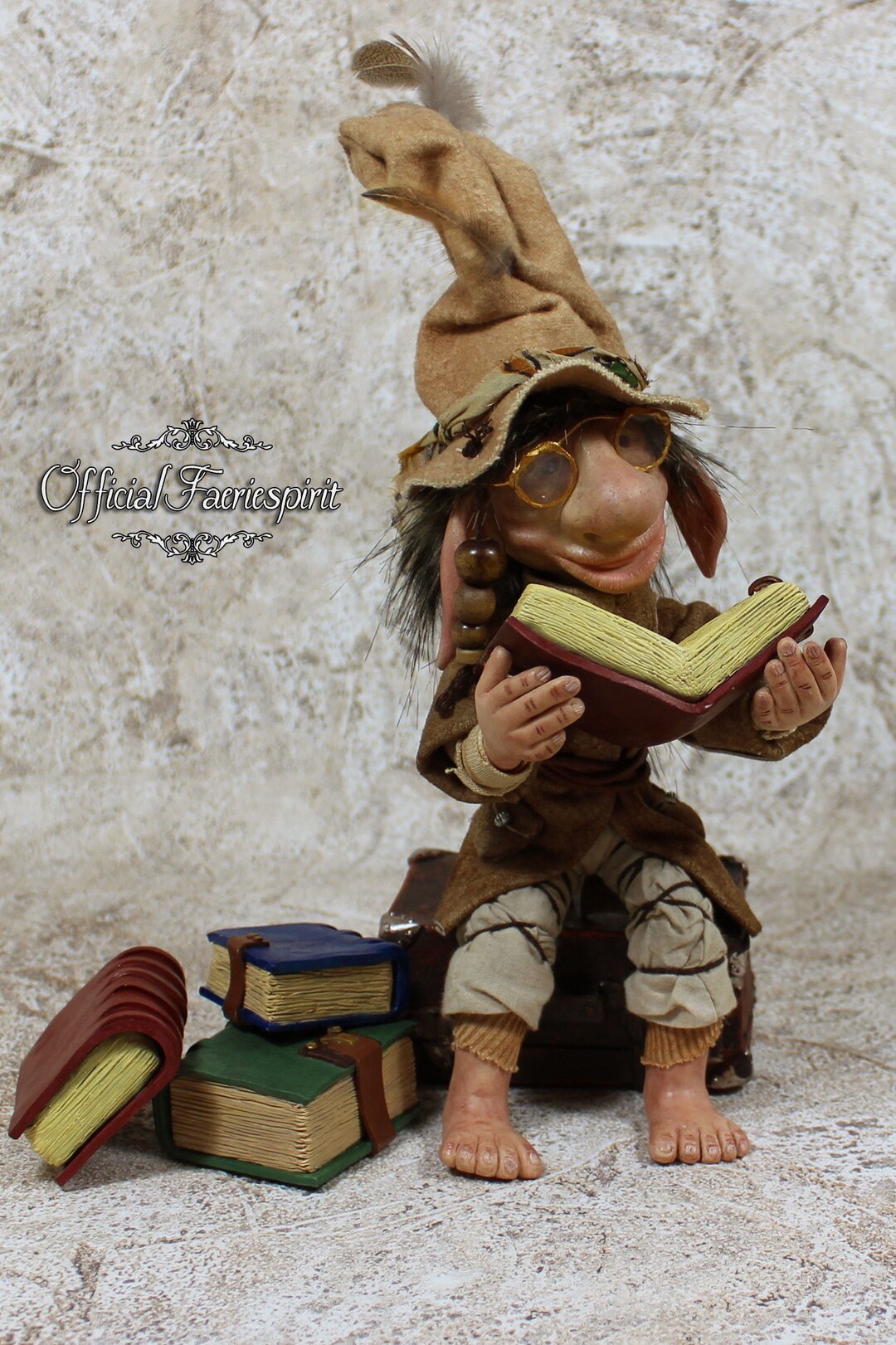 Fantasy Doll - Barin the Reader - Poseable Doll - Whimsical - One of a ...