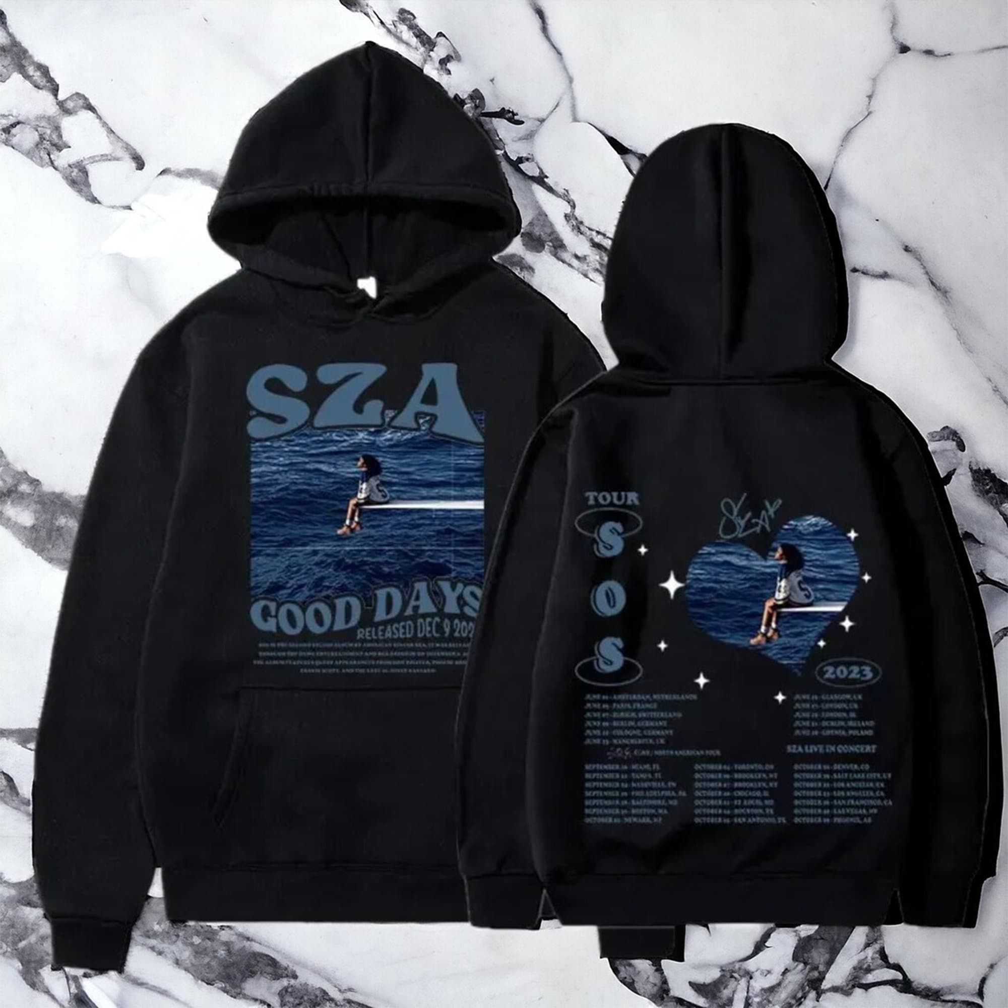 Singer SZA Good Days SOS Tour Printed Hoodie, Merchandise Hoodie ...
