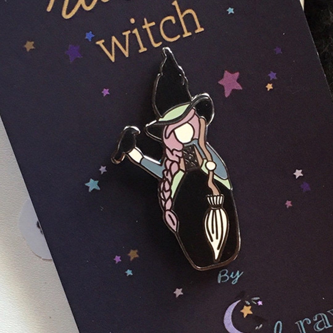 Witch Enamel Pin/ Stormy Witch Pin/ Cute Spooky Pin/ Cosy - Etsy