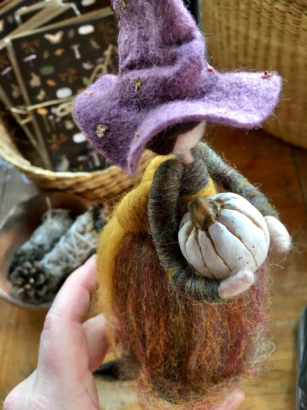 Needle Felt Halloween Witch, Needle Felt Witch, Halloween Witch Doll ...