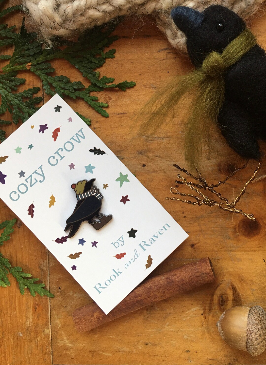Crow Enamel Pin, Crow Pin, Raven Enamel Pin, Small Stocking Filler ...