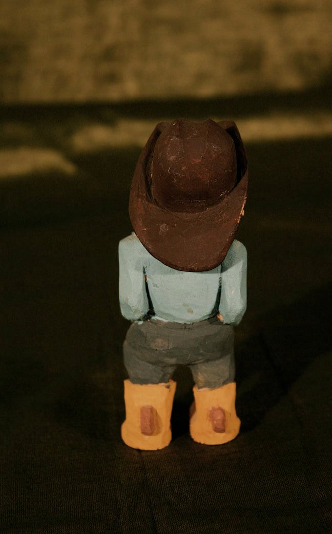 Sale! Unique Wooden Hand Carved Cowboy Folk Art Figurine,wood Cowboy ...