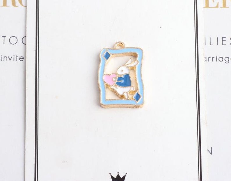 10PCS Enamel Rabbit Charms Alloy Charm Pendant Earring - Etsy