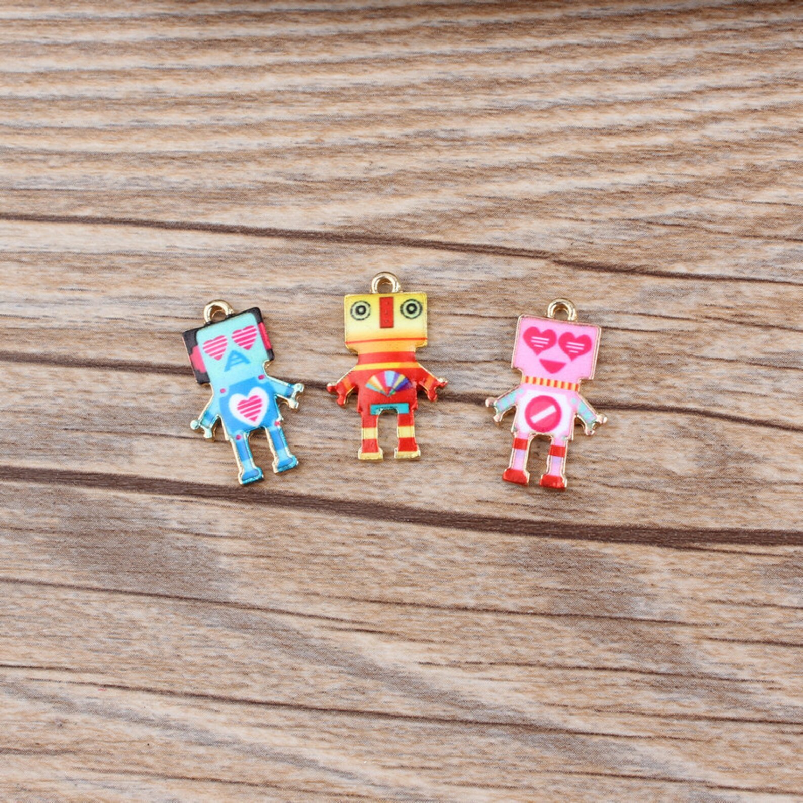 10PCS Enamel Robot Charms Alloy Charm Pendant Tiny Charm - Etsy