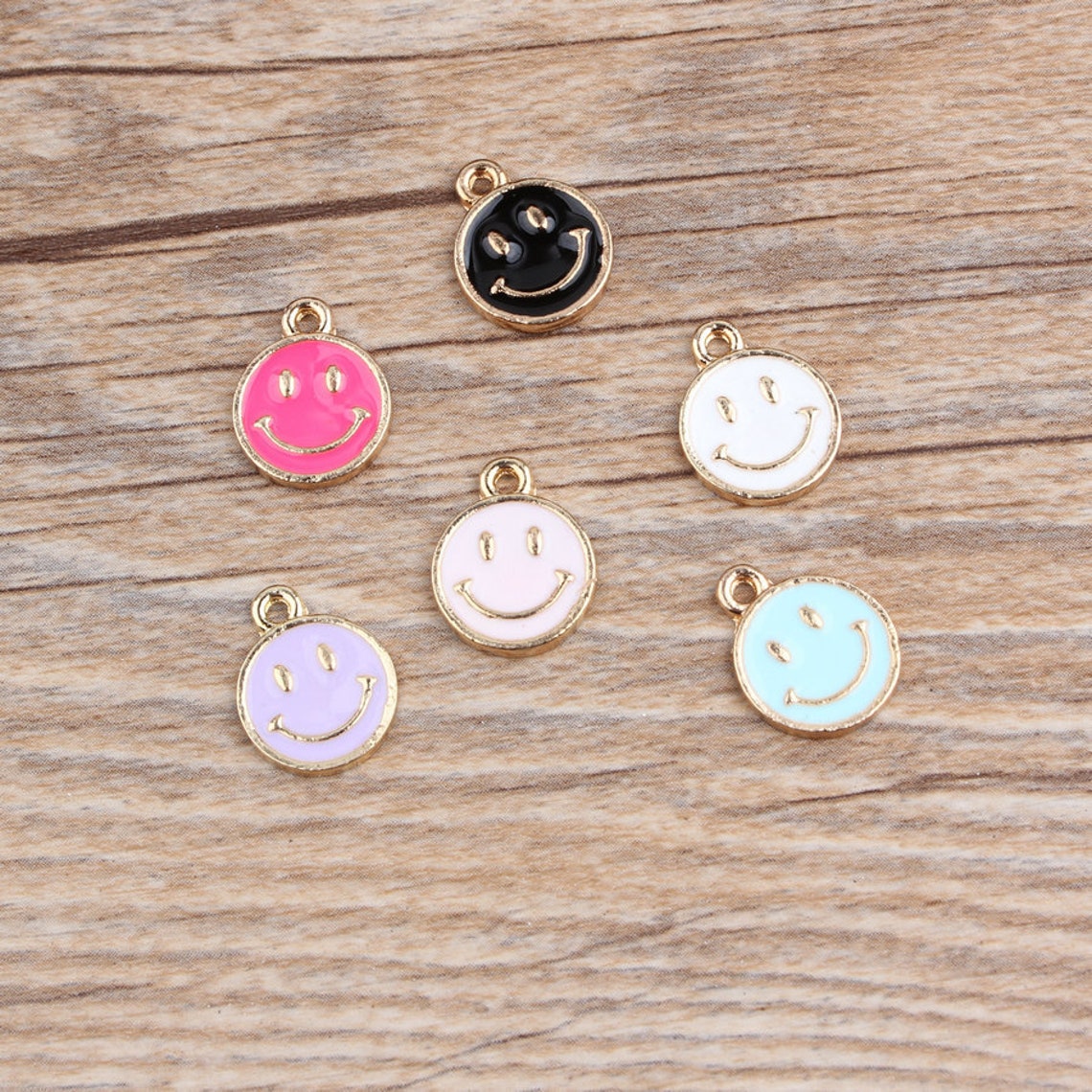 10PCS Enamel Smiling Face Charms Alloy Charm Pendant Tiny | Etsy