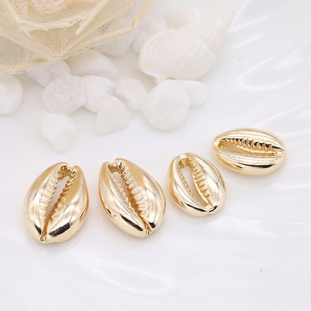 10pcs 14K Real Gold Plated Shell Charms,golden Charm Pendant,nontarish ...