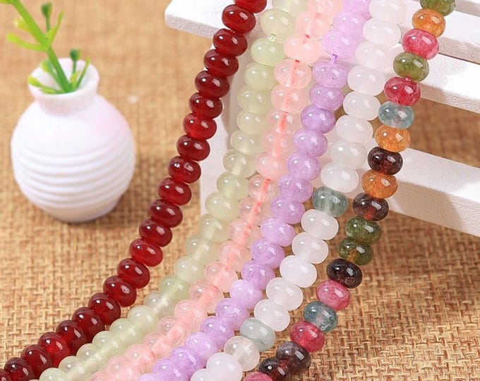 50PCS 4*6mm Jelly Colored Natural Jade Abacus Beads, DIY Handmade ...