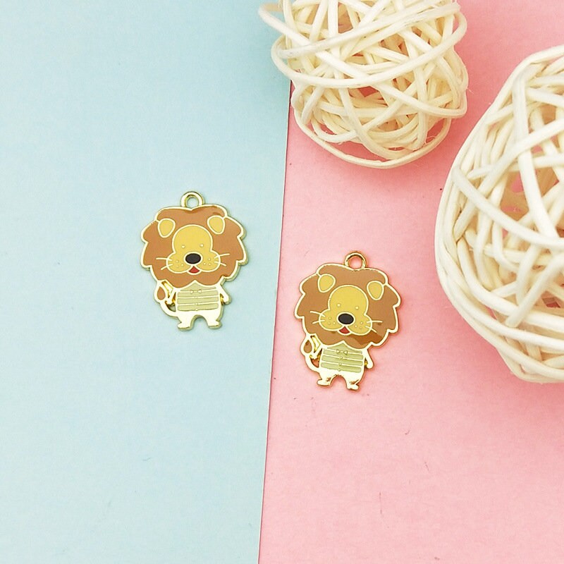 10PCS Enamel Lion Charms Alloy Charm Pendant Earring - Etsy