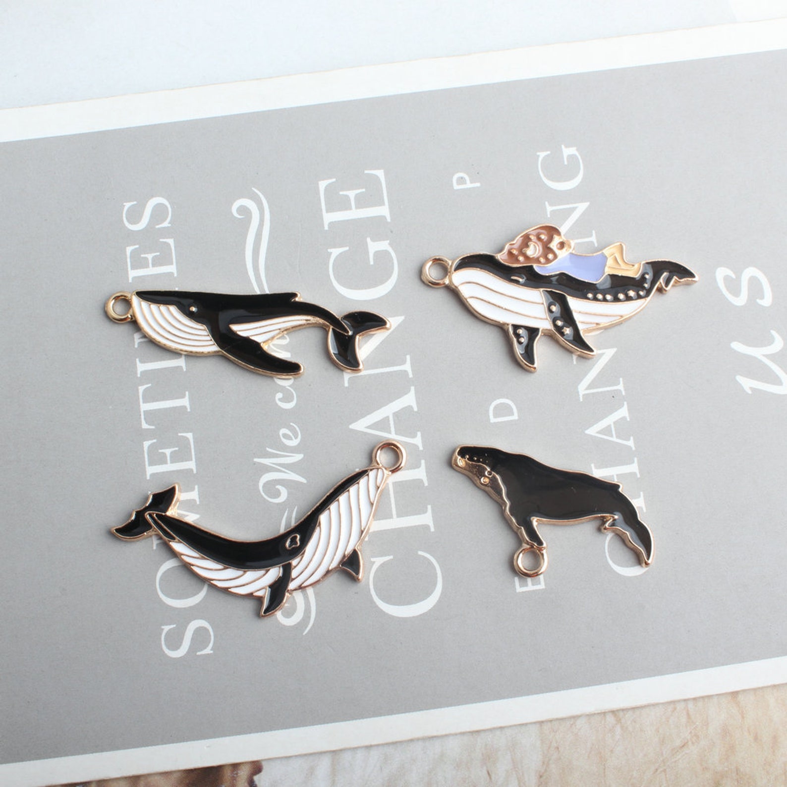 10PCS Enamel Whale Charms Alloy Charm Pendant Tiny Charm - Etsy