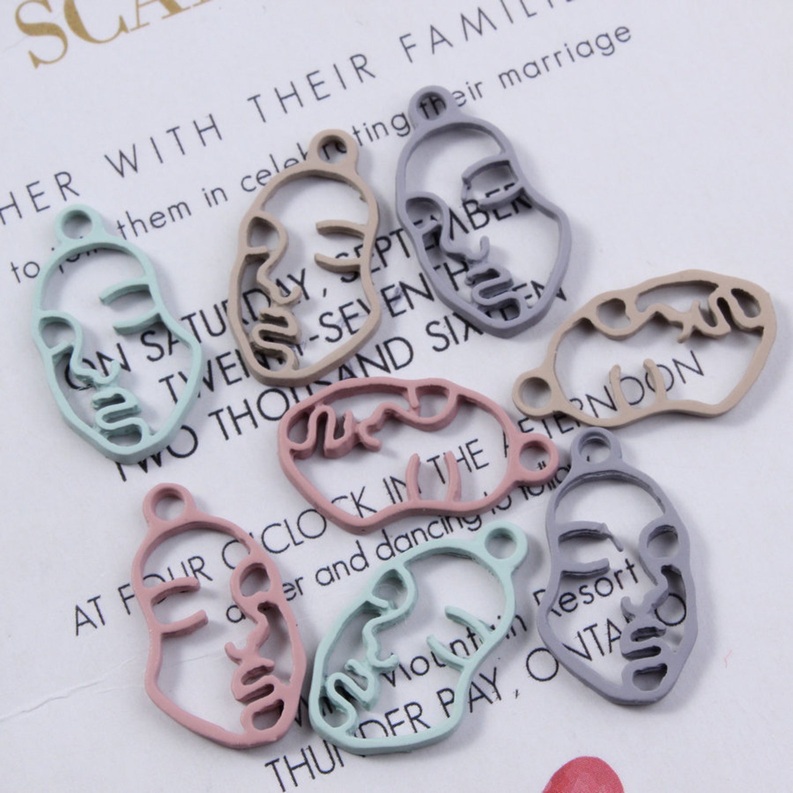 20PCS Face Charms Alloy Charm Pendant Earring Charms - Etsy