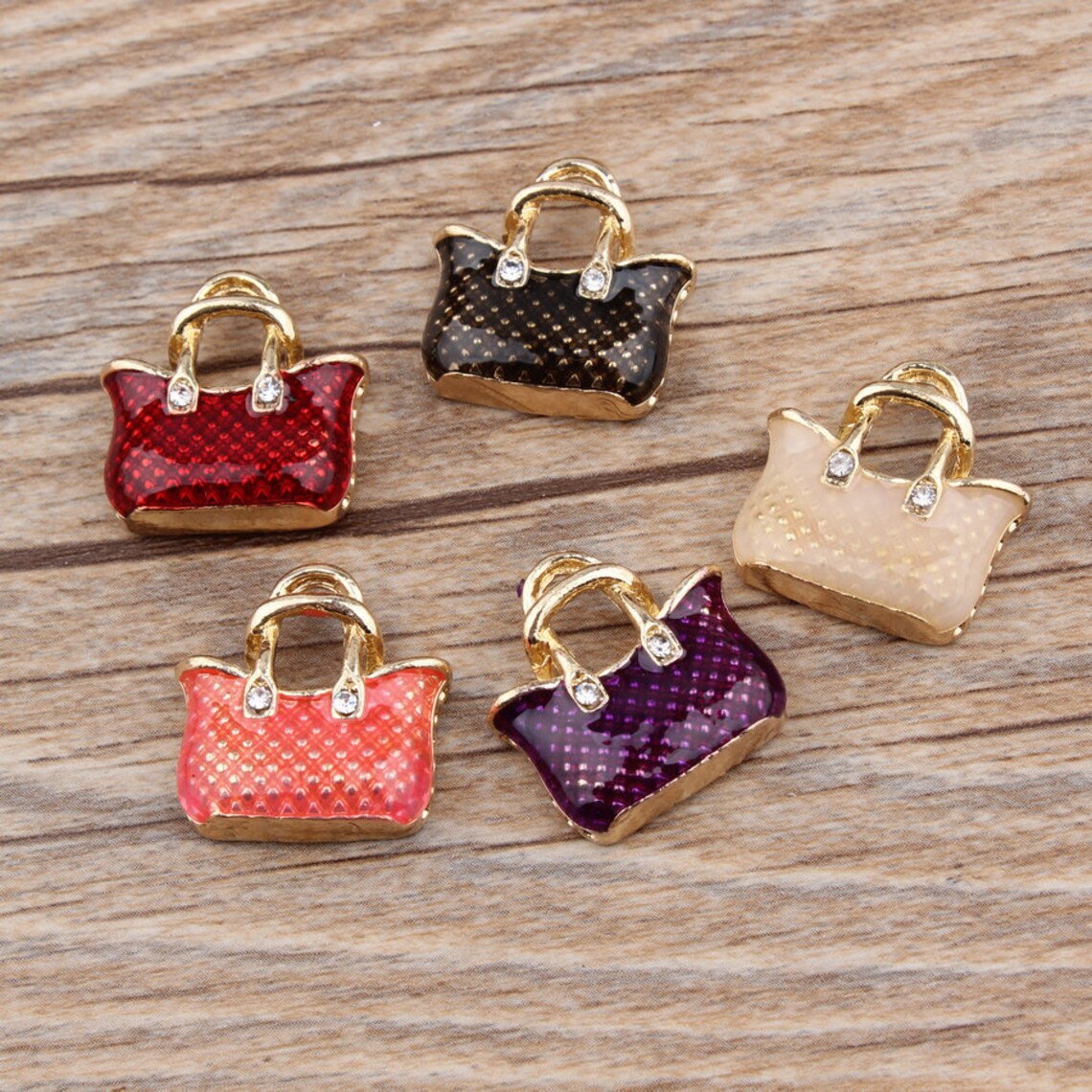 10PCS Enamel Bag Charms Alloy Charm Pendant Tiny Charm - Etsy