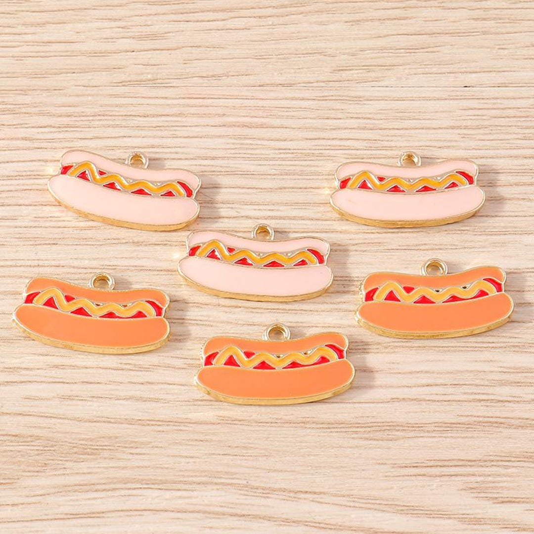 10PCS Food Sausages, Hot Dogs Enamel Charm,diy Handmade Drip Oil ...