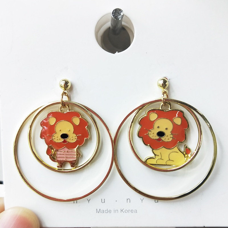 10PCS Enamel Lion Charms Alloy Charm Pendant Earring - Etsy