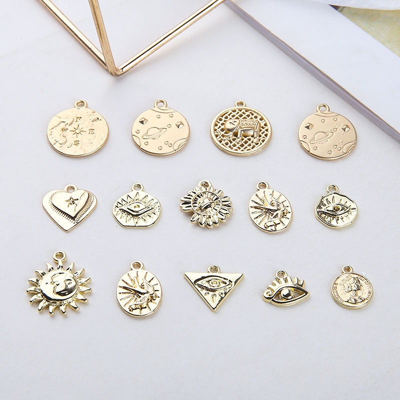 10PCS Golden Charms Alloy Charm Pendant Earring Charms | Etsy
