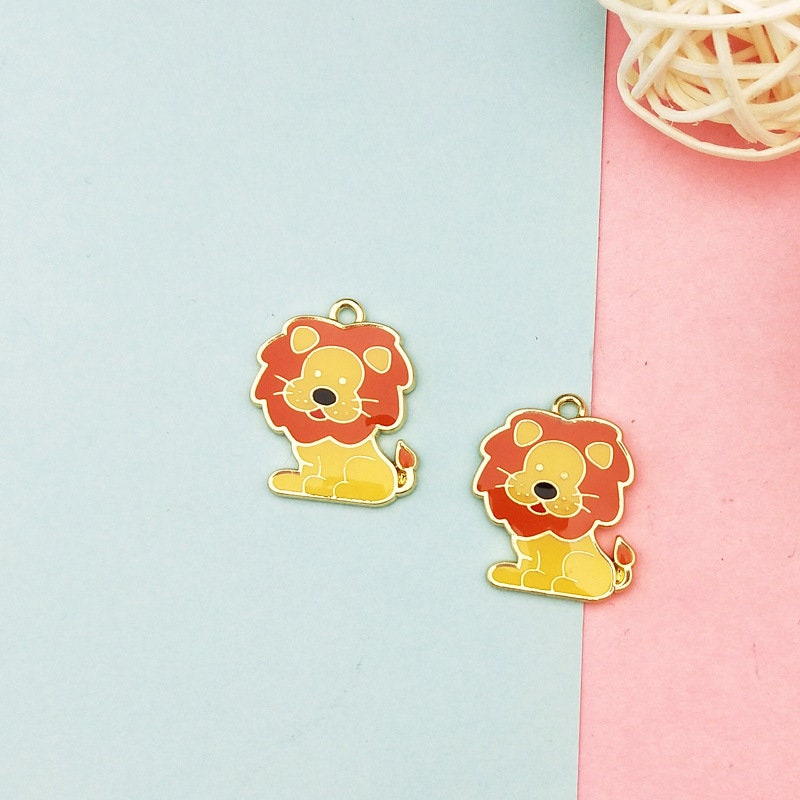 10PCS Enamel Lion Charms Alloy Charm Pendant Earring - Etsy