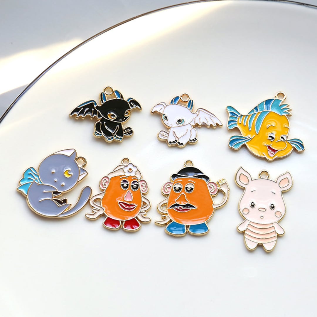 10/20PCS Cartoon Animation Enamel Charm,drop Oil Alloy Charm Pendant ...