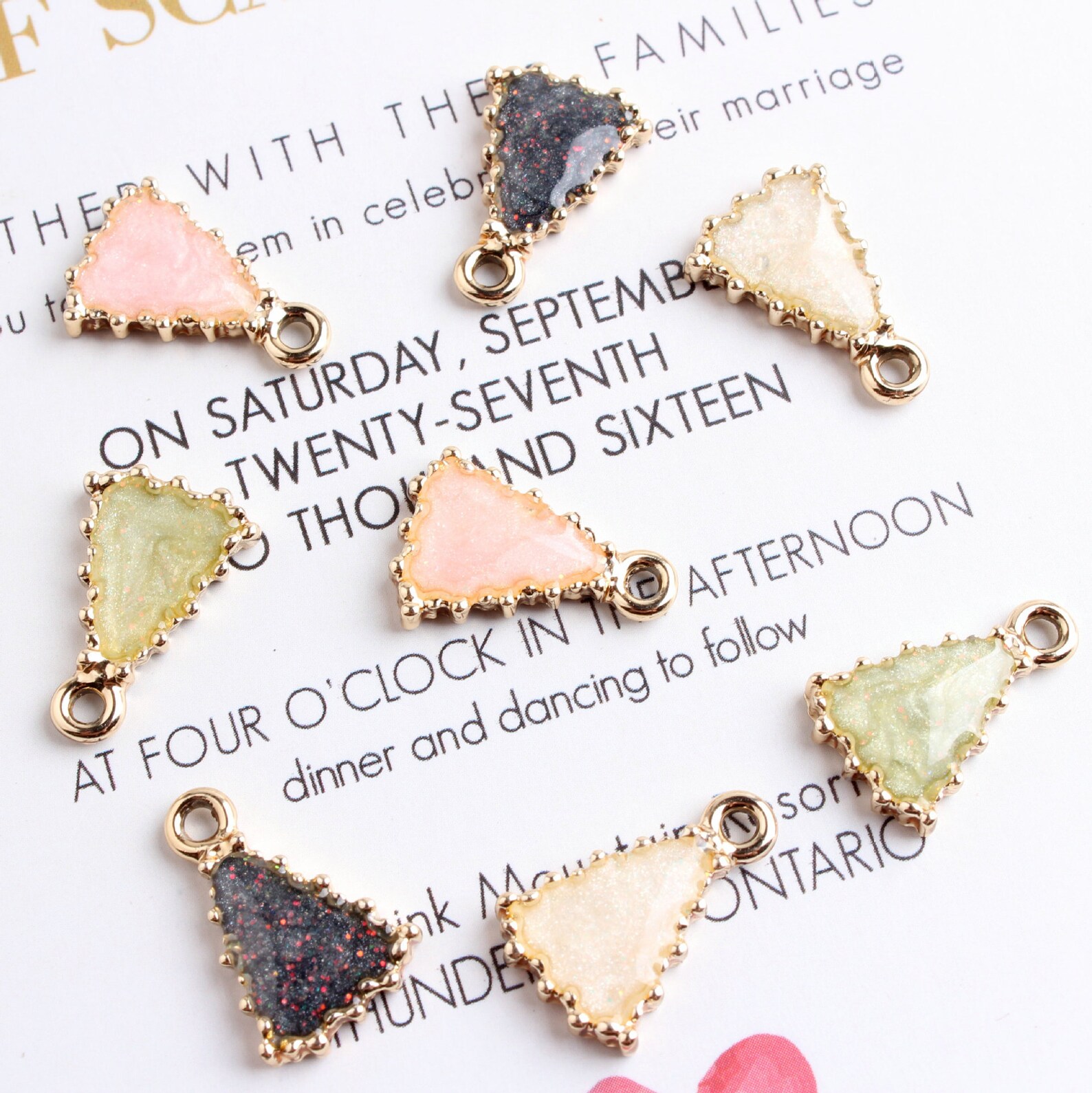 10PCS Triangle Enamel Charms Alloy Charm Pendant Glitter - Etsy UK