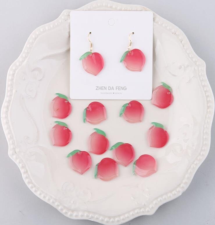 10PCS Resin Peach Charms Pink Resin Charm Fruit PendantPink | Etsy
